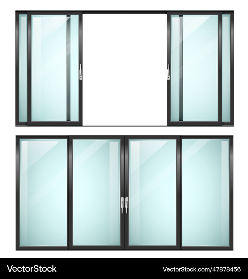 Modern sliding metal black door Royalty Free Vector Image