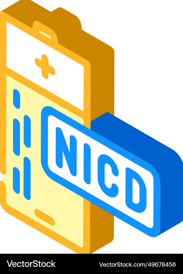 Nickel cadmium battery isometric icon Royalty Free Vector