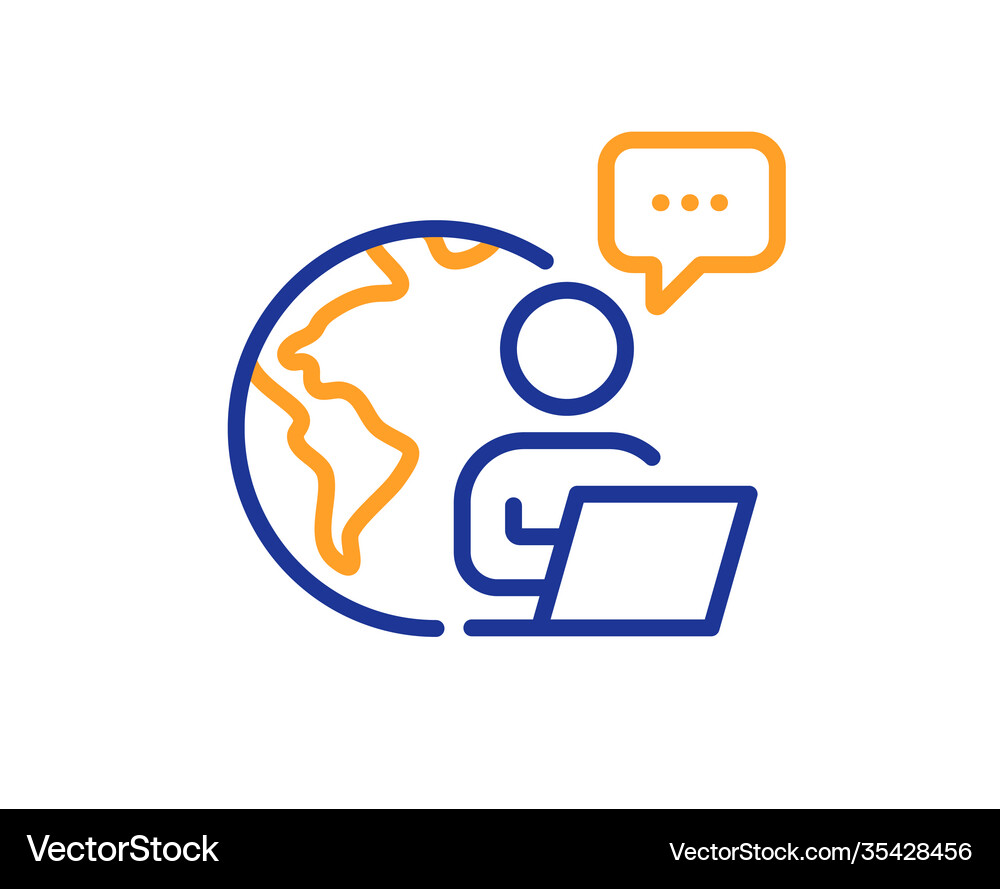 Outsource work line icon freelance job sign Vector Image