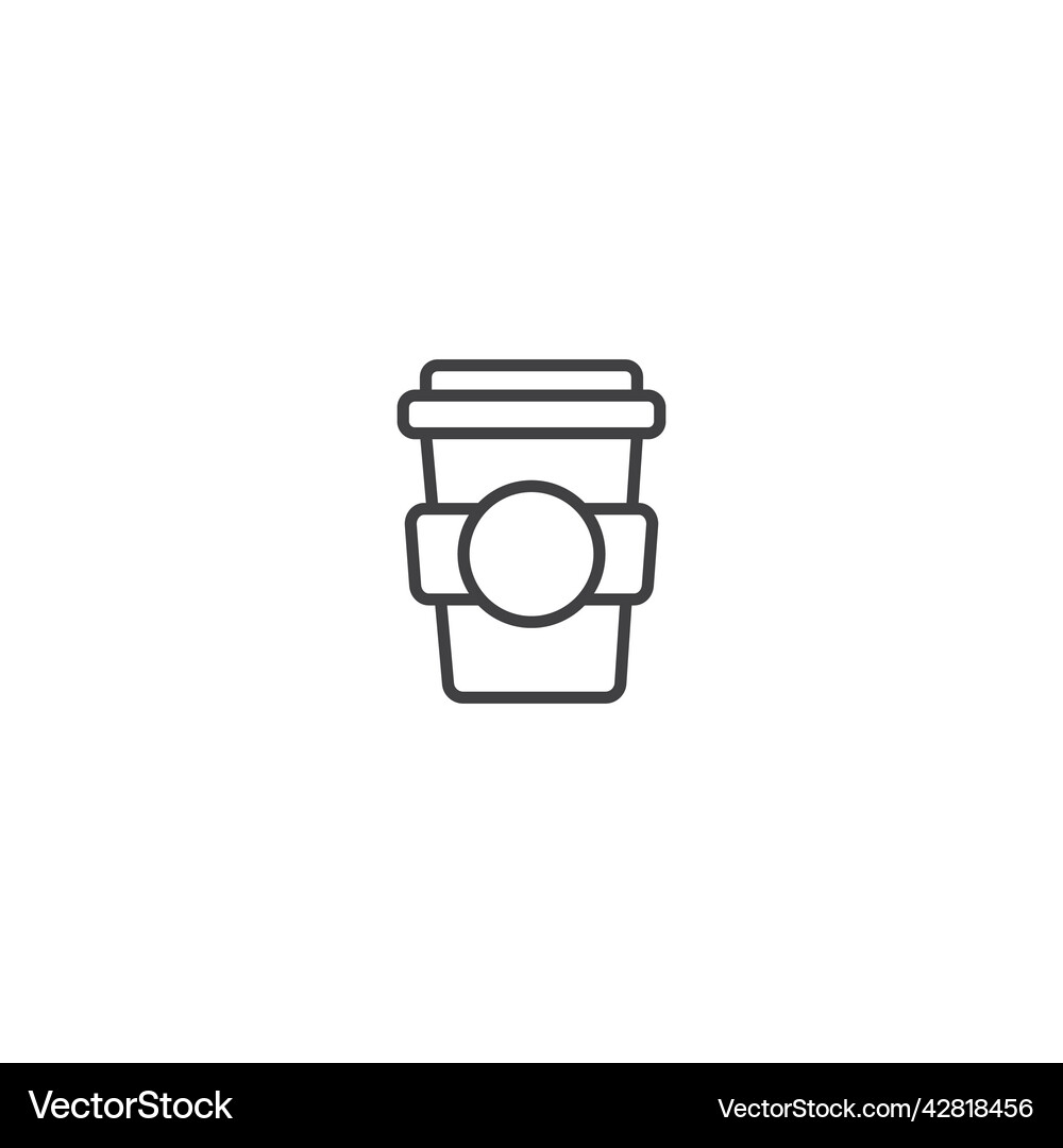 Paper cup line icon linear style sign for mobile Vector Image