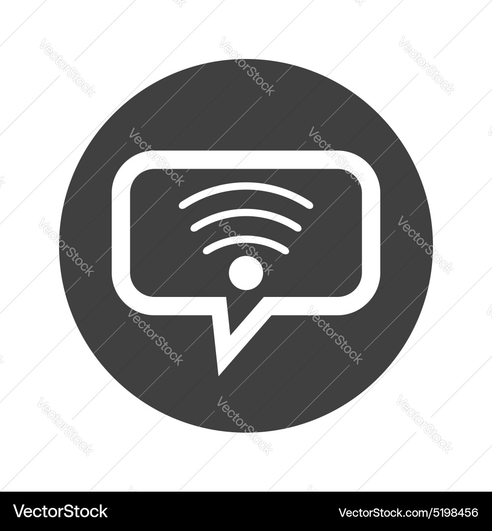 Round dialog wi-fi icon Royalty Free Vector Image