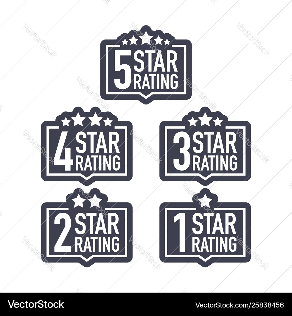 Set a rating stamp badge hotel Royalty Free Vector Image