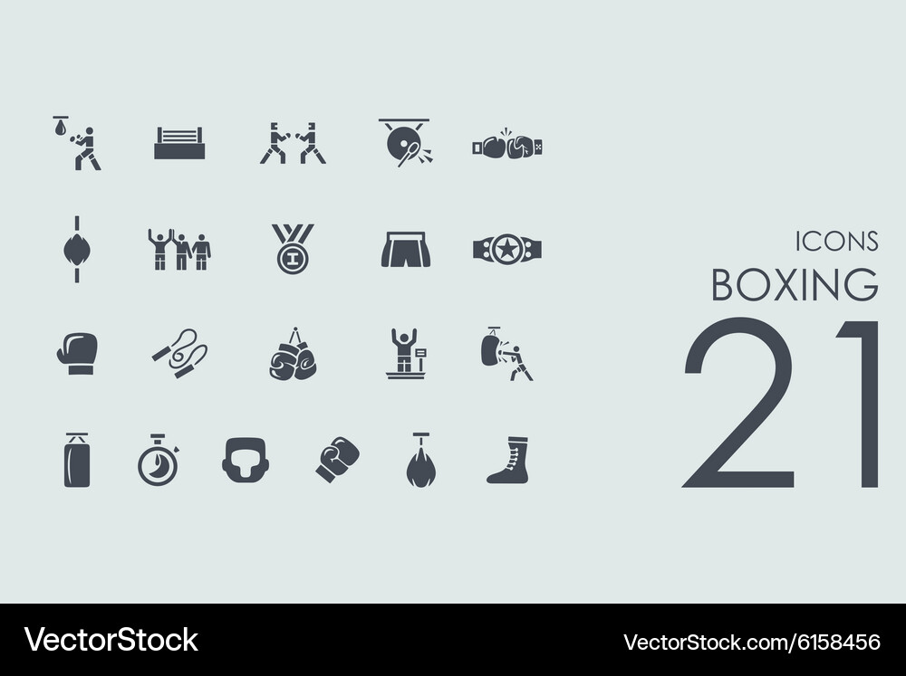 Set of boxing icons Royalty Free Vector Image - VectorStock