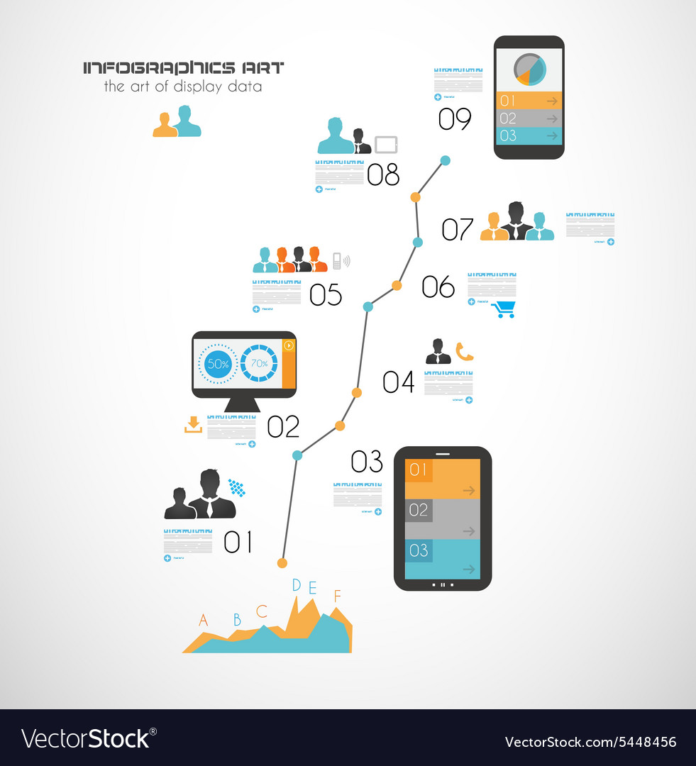 Timeline to display your data with infographic Vector Image