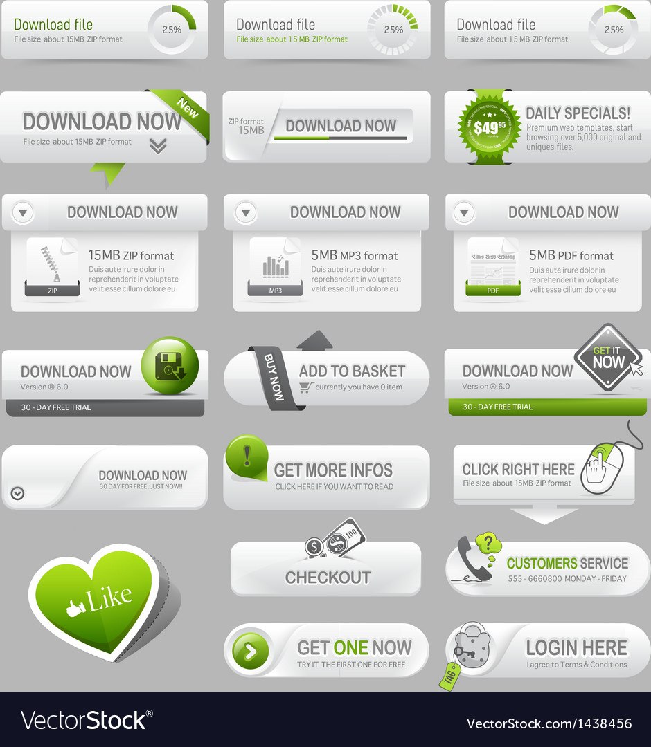 Web design template elements Royalty Free Vector Image