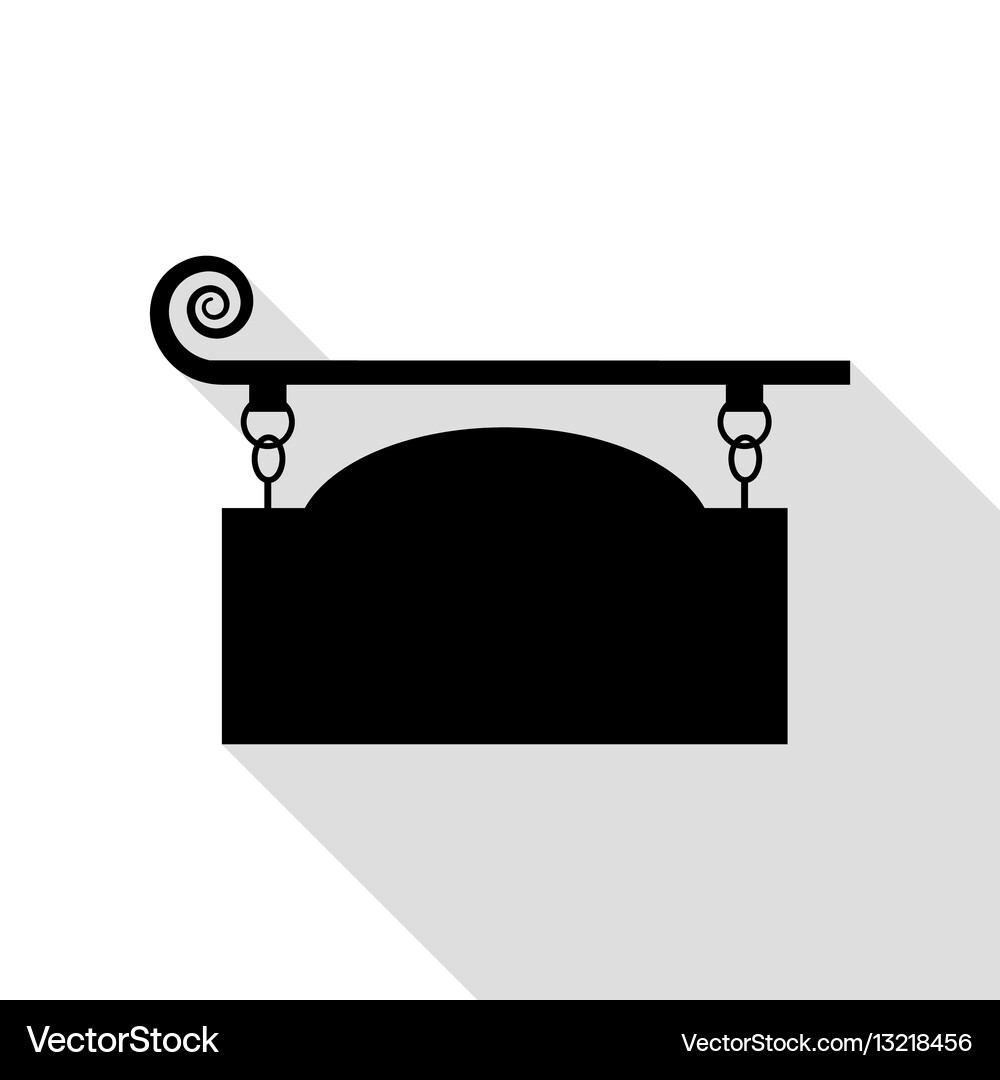 Wrought iron sign for old-fashioned design black Vector Image