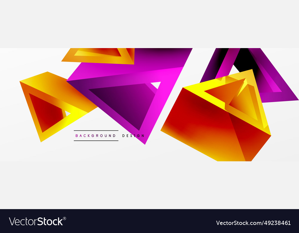 3d triangle abstract background basic shape Vector Image