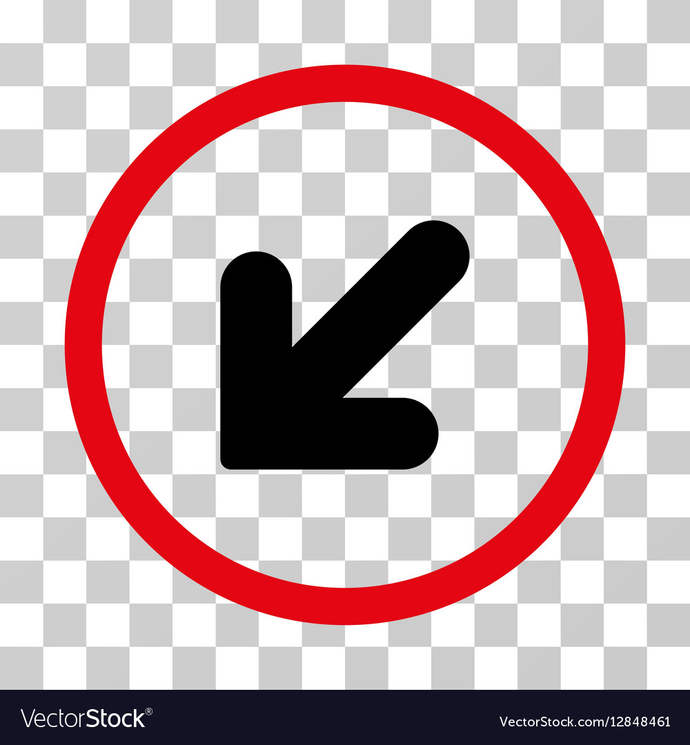 Arrow Down Left Rounded Icon Royalty Free Vector Image
