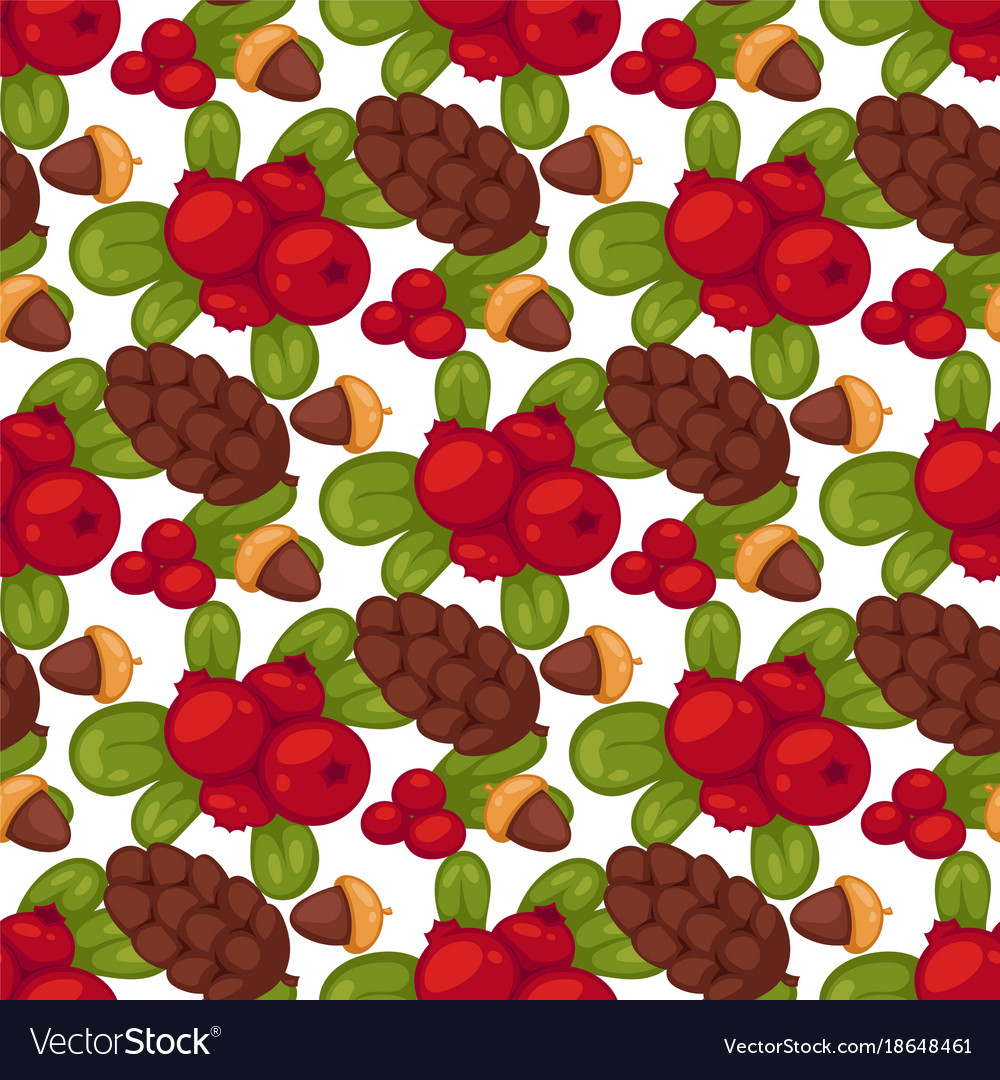 Autumn berries seamless pattern vegetarian Vector Image