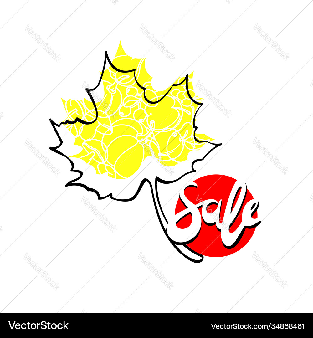 Autumn sale template graphic icon Royalty Free Vector Image