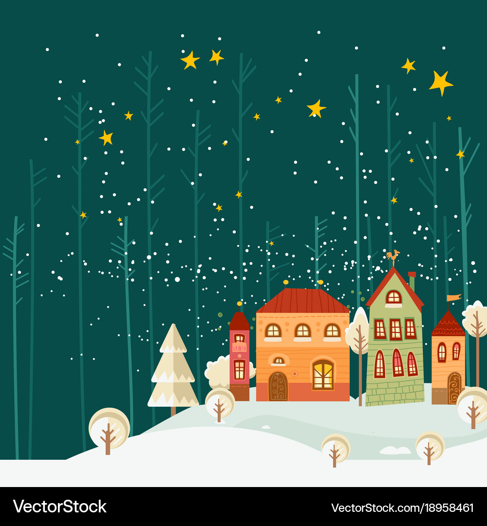 Christmas and new year card tree Royalty Free Vector Image