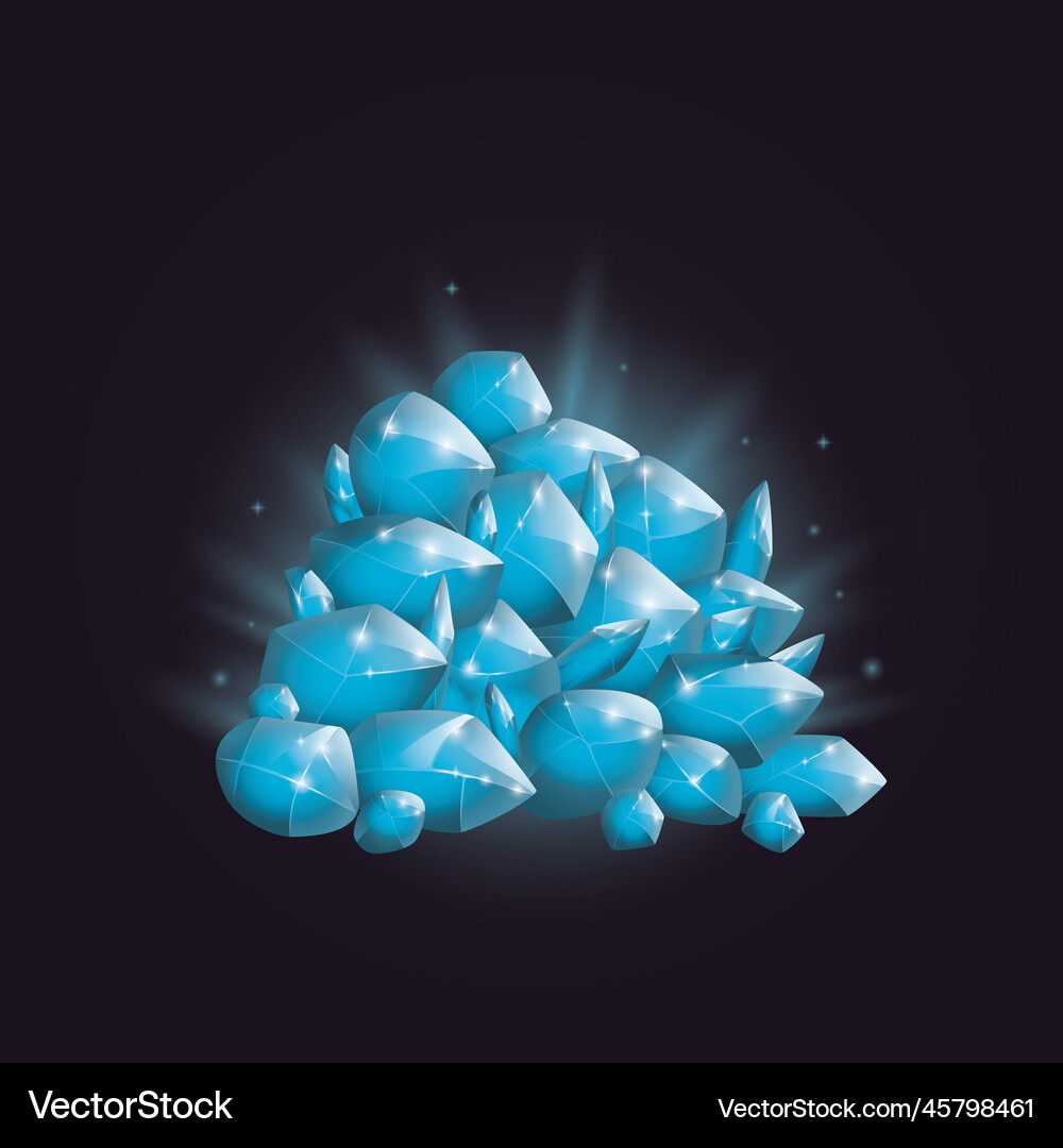Crystals and natural minerals cartoon magic Vector Image