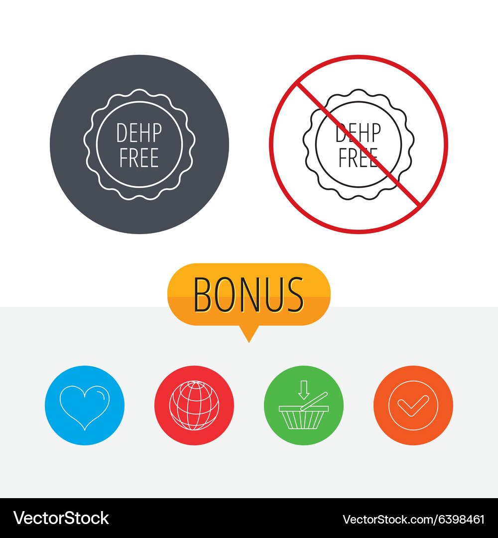 Dehp free icon non-toxic plastic sign Royalty Free Vector