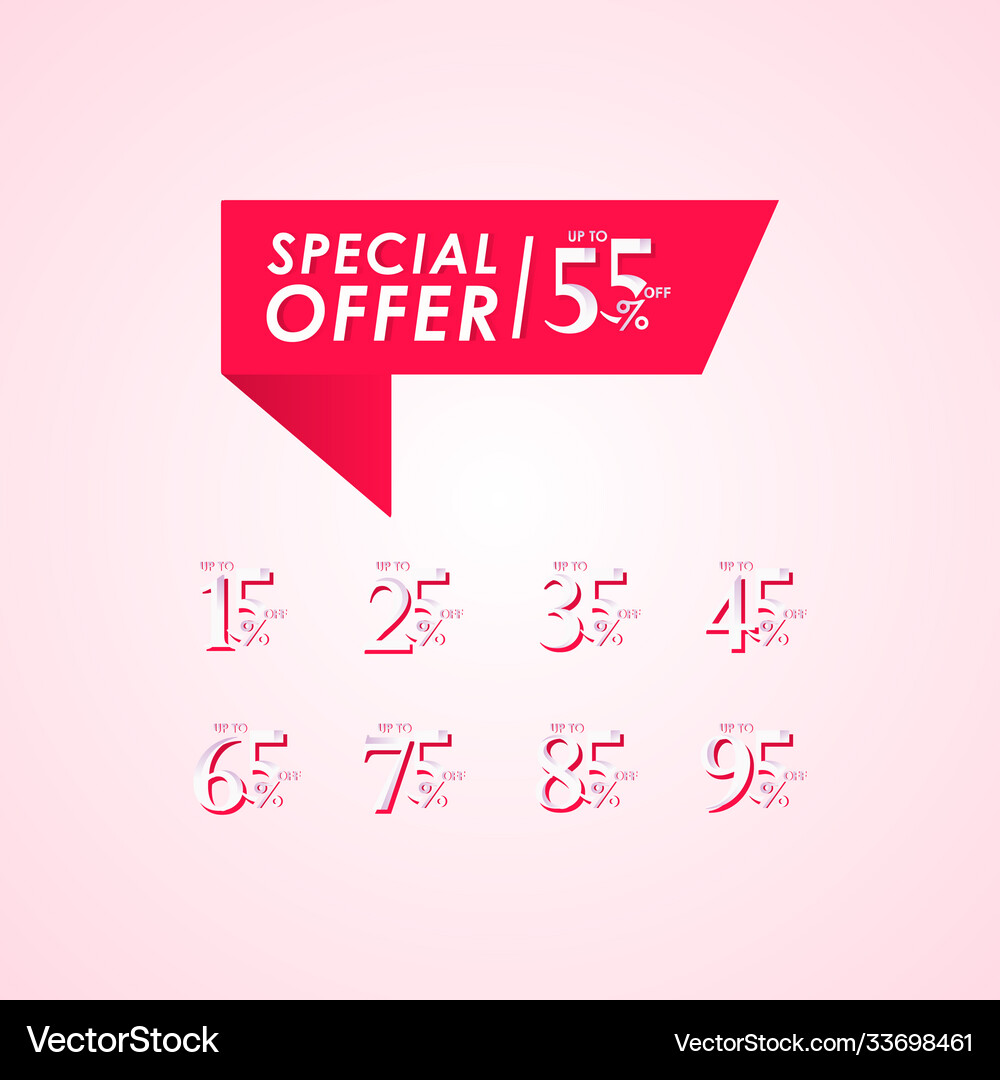 Discount special offer up to 55 off label Vector Image