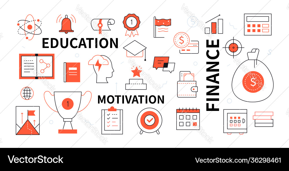 Education finance and motivation - line design Vector Image