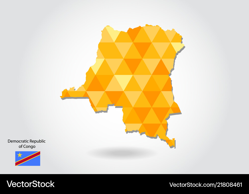 Geometric polygonal style map of democratic Vector Image