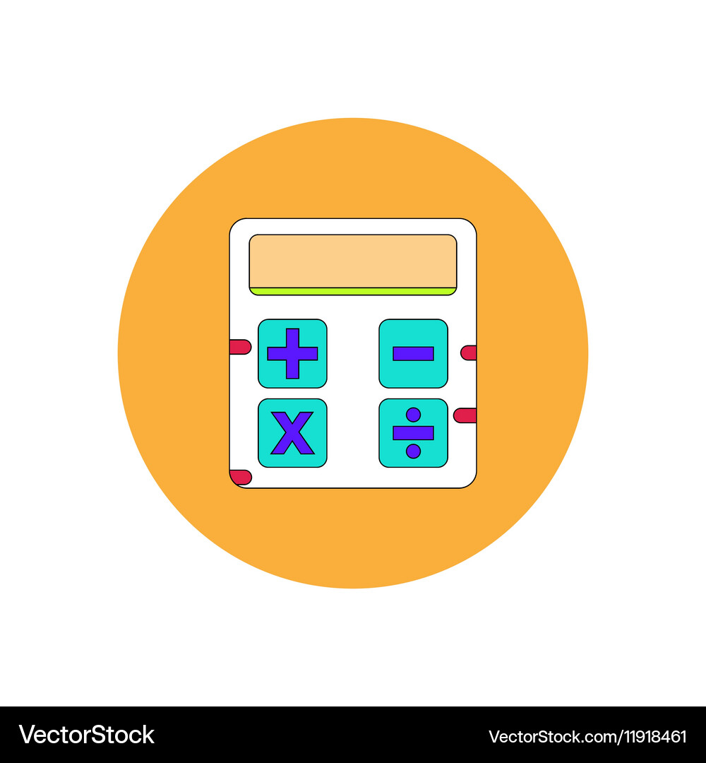 In flat design of calculator Royalty Free Vector Image