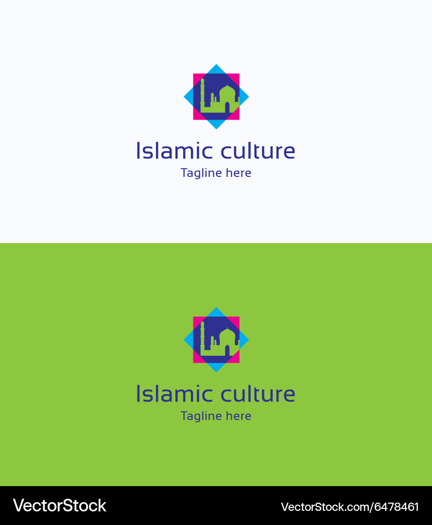 Islamic culture star overprint logo Royalty Free Vector