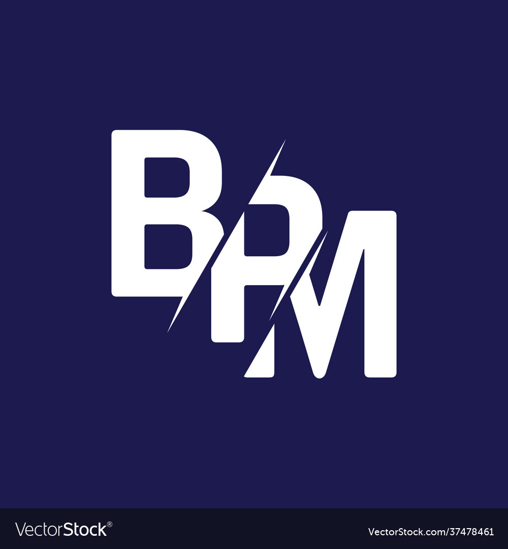 Monogram letters initial logo design bpm Vector Image