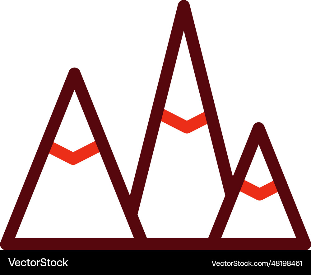 Mountain glyph two color icon for personal Vector Image