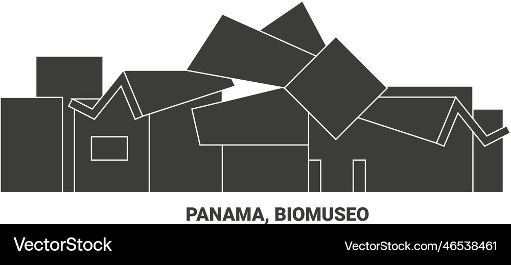 Panama biomuseo travel landmark Royalty Free Vector Image