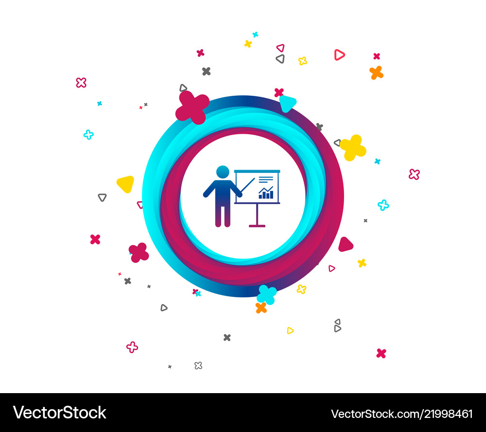 Presentation billboard sign icon diagram symbol Vector Image