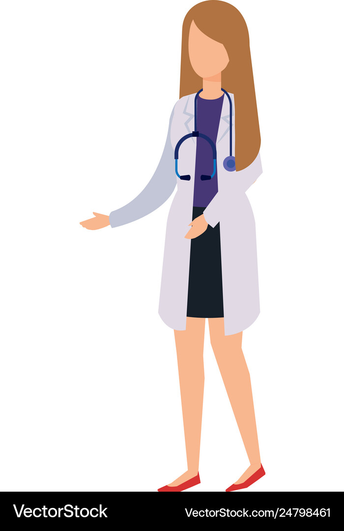 Professional female doctor with stethoscope Vector Image