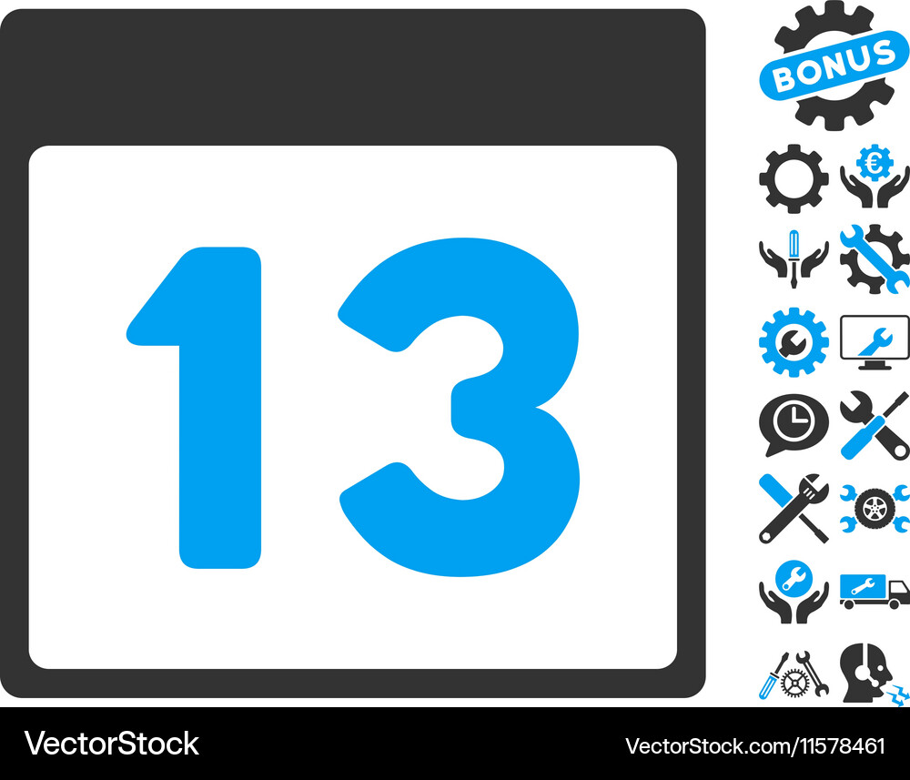 Thirteenth calendar page icon with bonus Vector Image