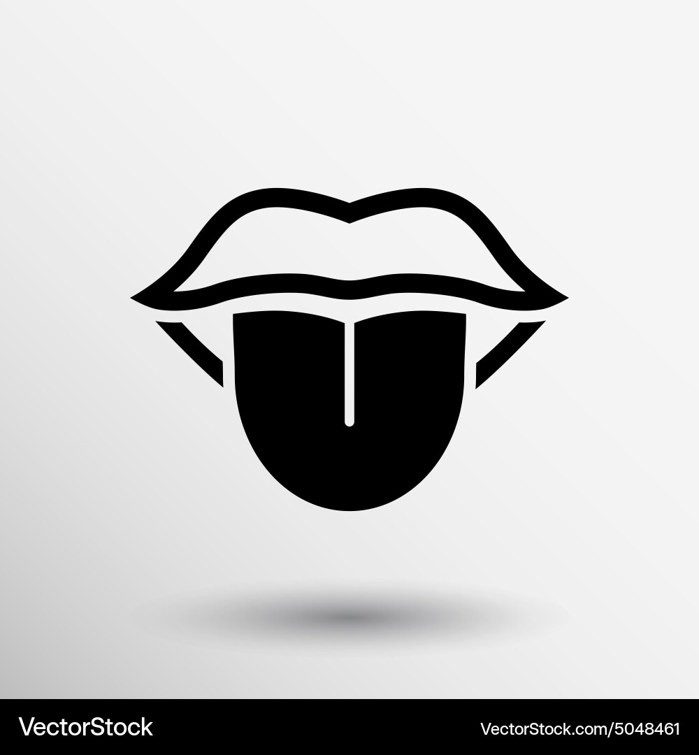 Tongue icon isolated human fun anatomical Vector Image