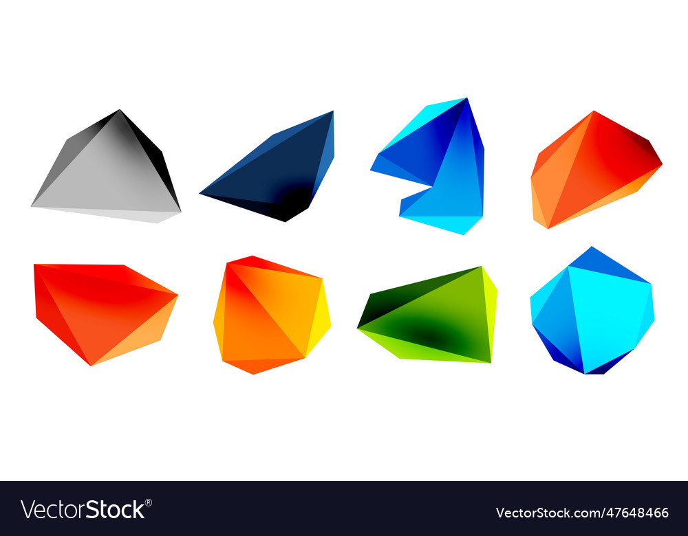 3d low poly triangle design elements Royalty Free Vector