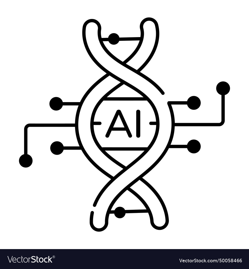 Artificial intelligence linear icon Royalty Free Vector