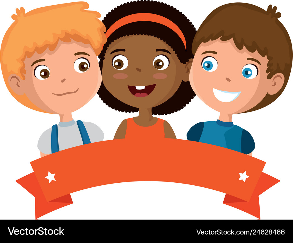 Children of different ethnic groups Royalty Free Vector