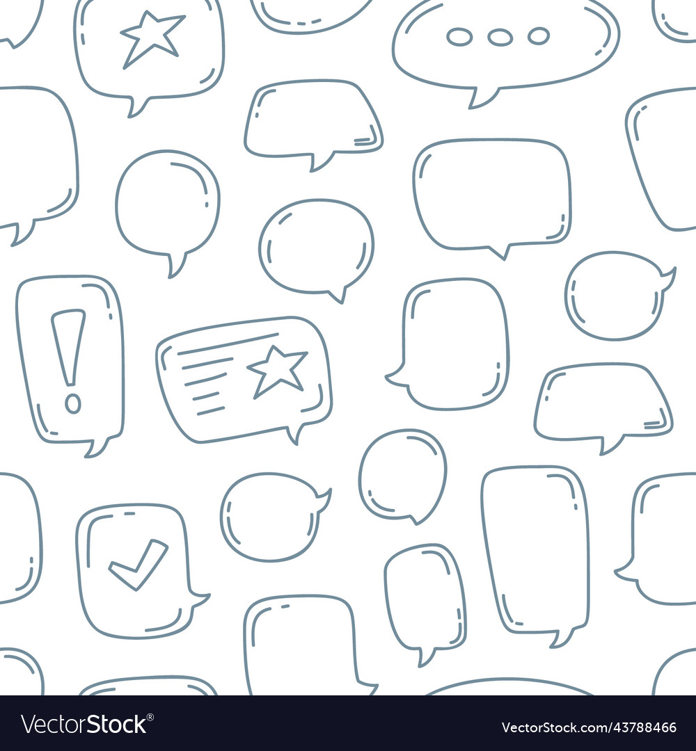 Cute chat bubble pattern Royalty Free Vector Image