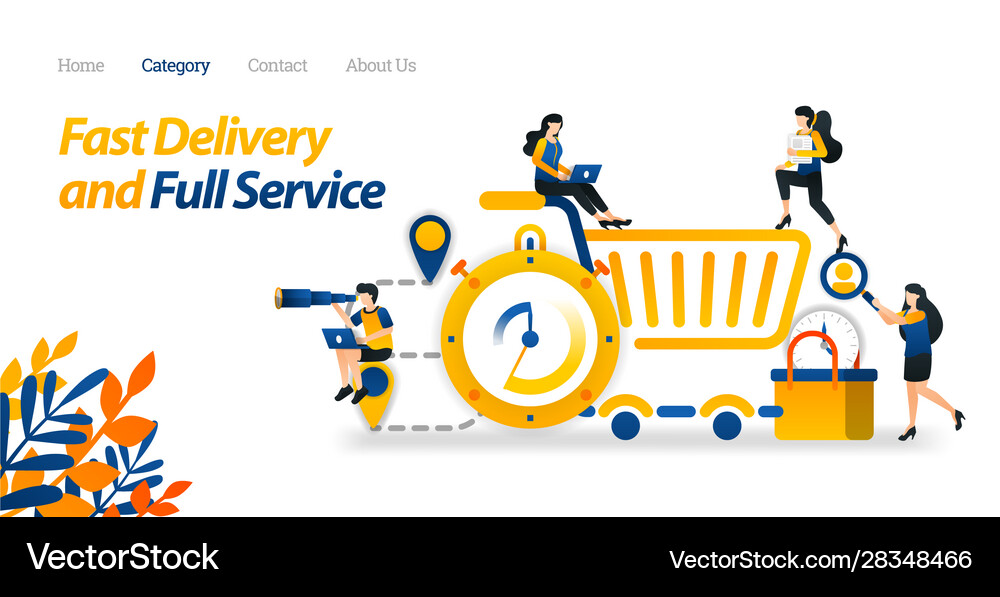 Design fast delivery and full service with pin Vector Image