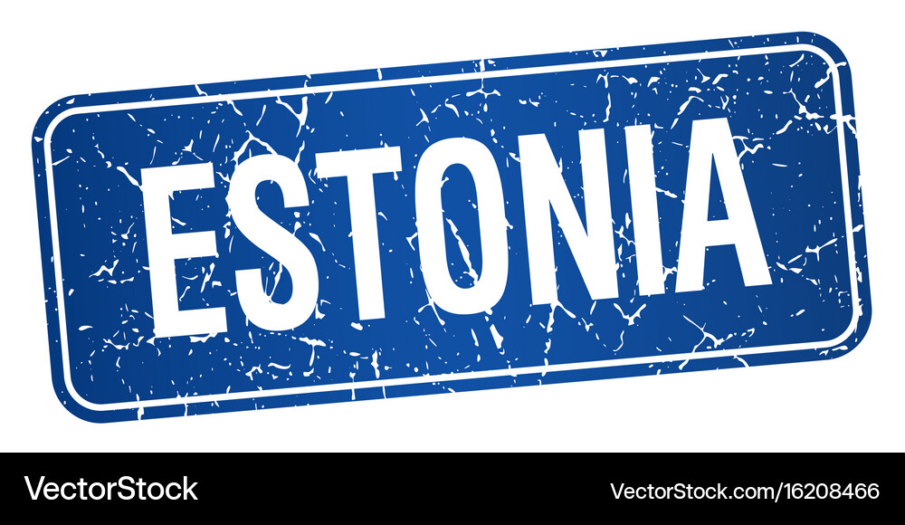 Estonia blue stamp isolated on white background Vector Image