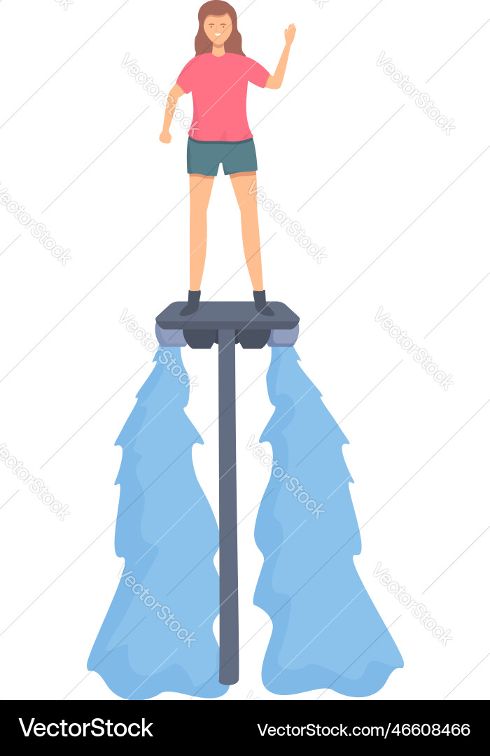 Flyboard activity icon cartoon water sea Vector Image
