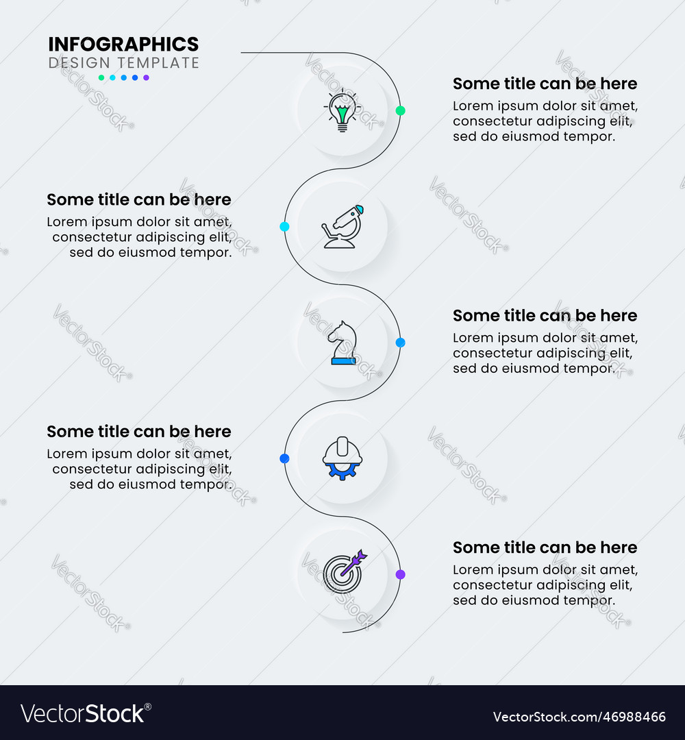 Infographic template vertical timeline with Vector Image