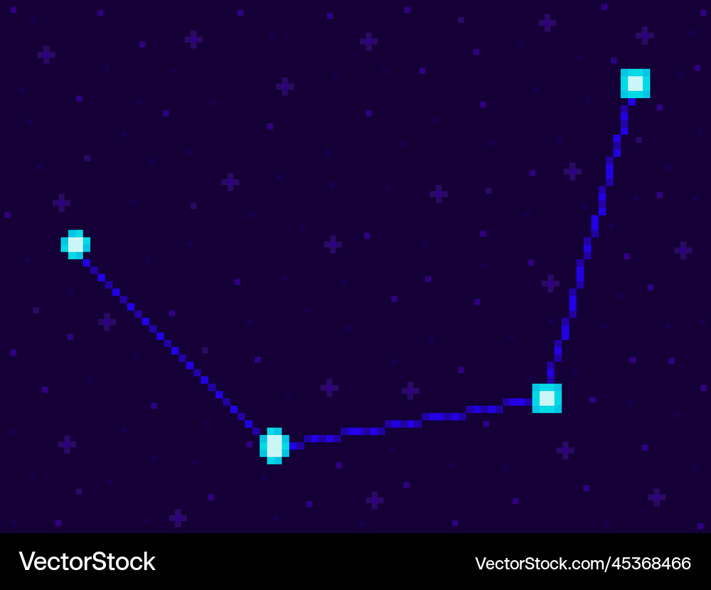 Mensa constellation in pixel art style 8-bit Vector Image