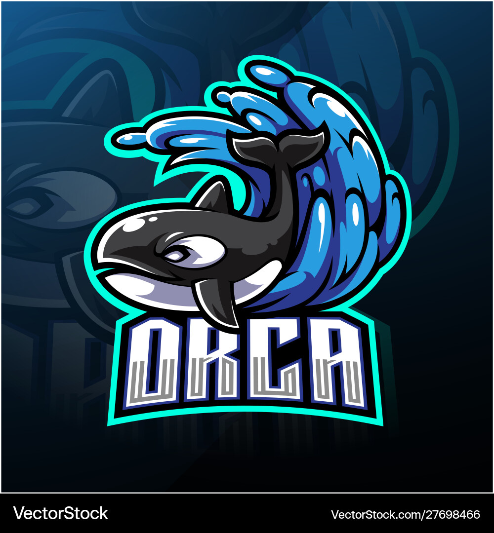 Orca esport mascot logo design Royalty Free Vector Image
