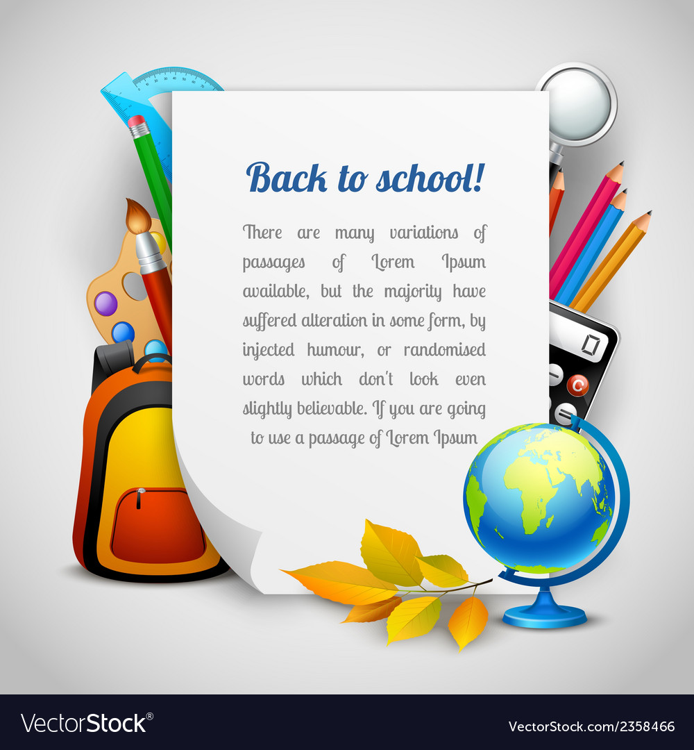 School elements background Royalty Free Vector Image
