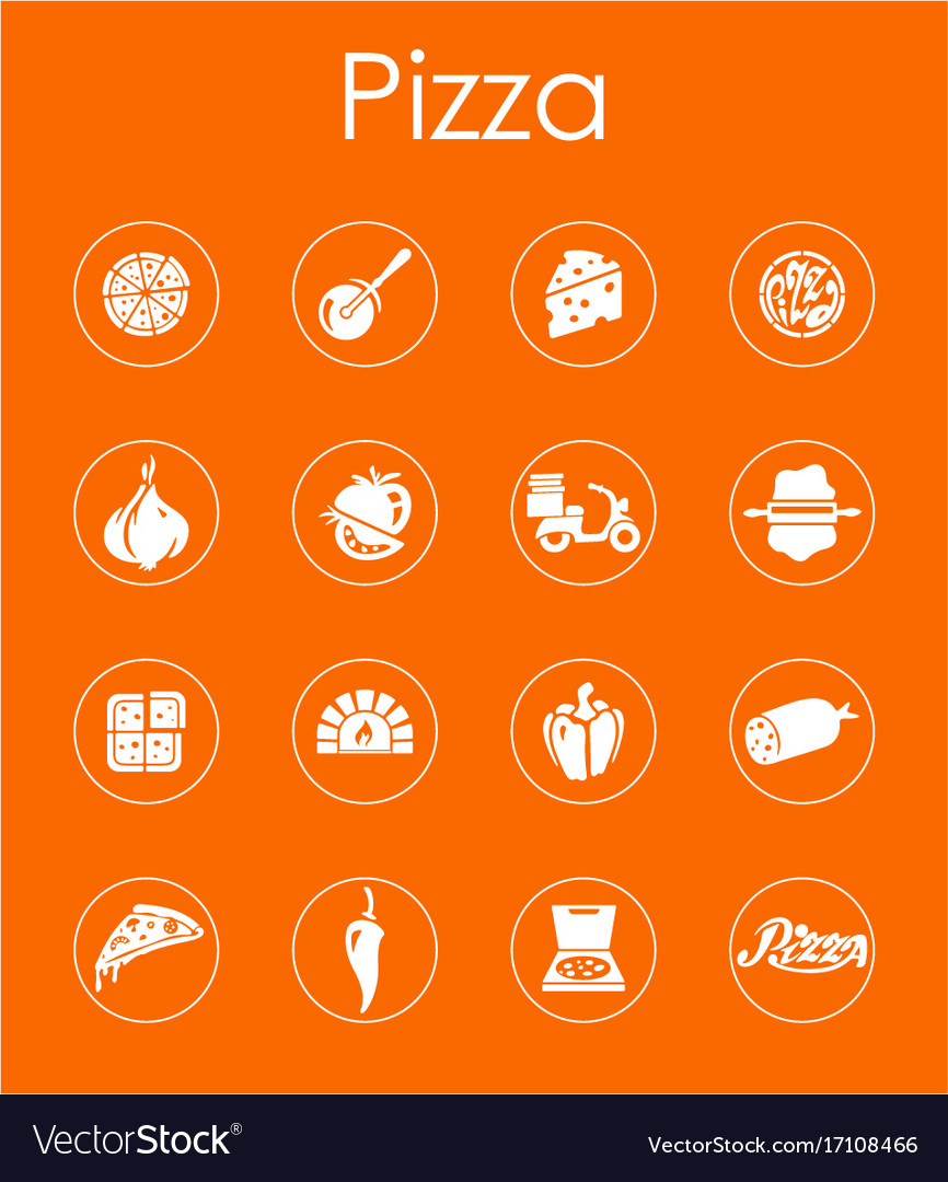 Set of pizza simple icons Royalty Free Vector Image