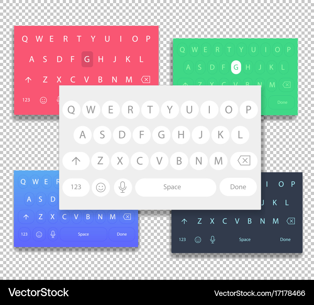 Set of qwerty mobile keyboards keys Royalty Free Vector