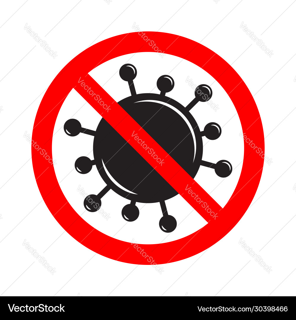 Stop virus prohibition sign infection protect Vector Image