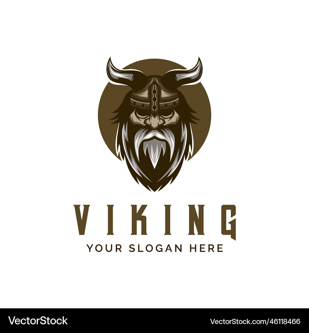 Warrior viking old man logo icon symbol template Vector Image