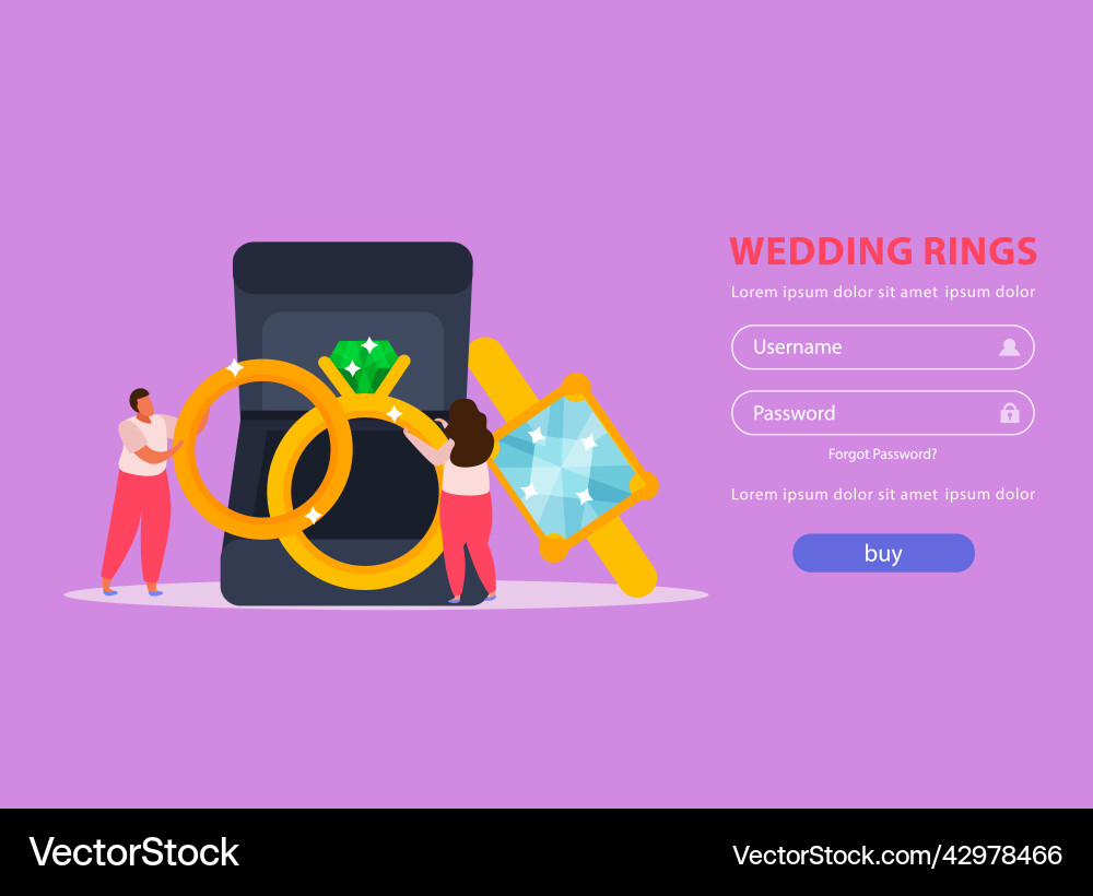 Wedding rings jewelry background Royalty Free Vector Image