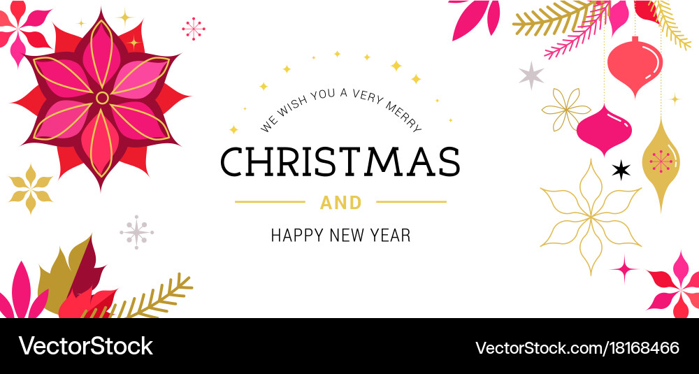 White merry christmas greeting card Royalty Free Vector