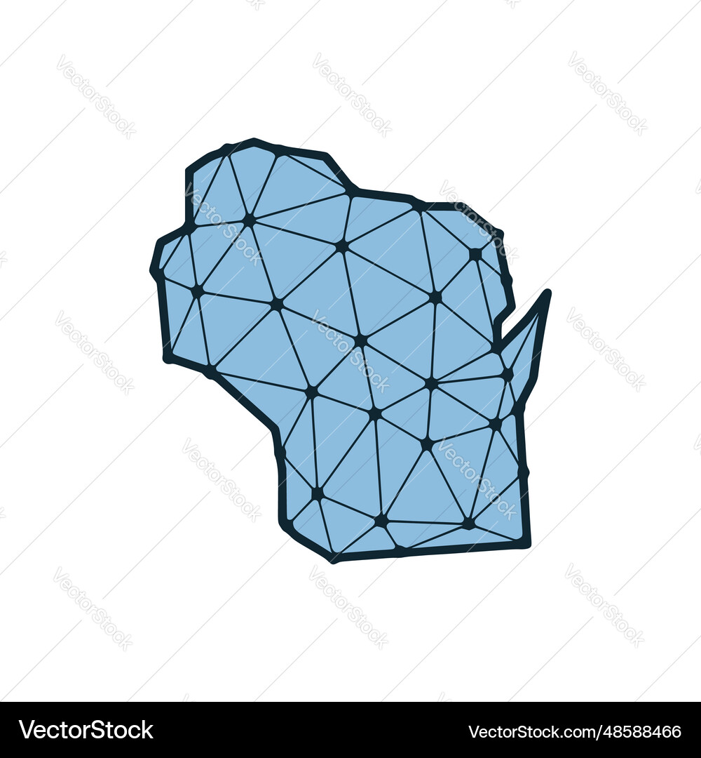 Wisconsin state map polygonal made of lines Vector Image