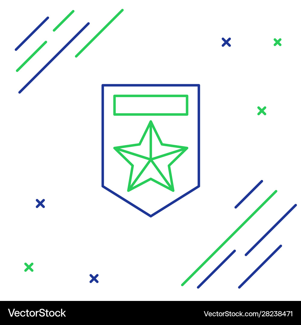 Blue and green line chevron icon isolated Vector Image