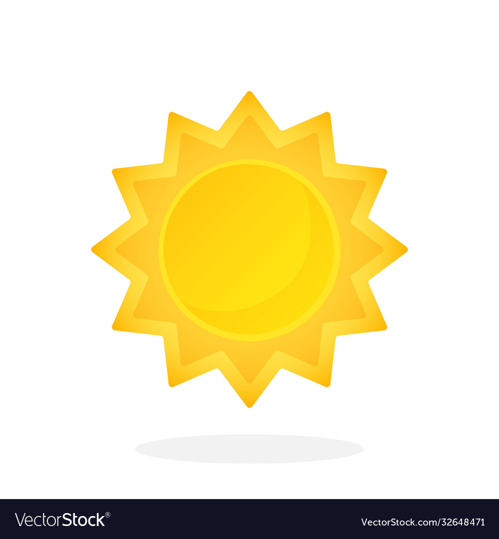 Cute sun with triangular rays Royalty Free Vector Image