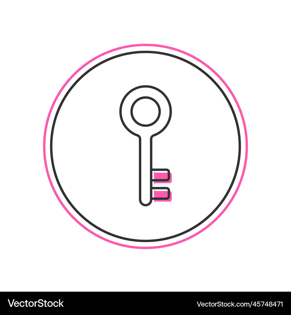Filled outline house key icon isolated on white Vector Image